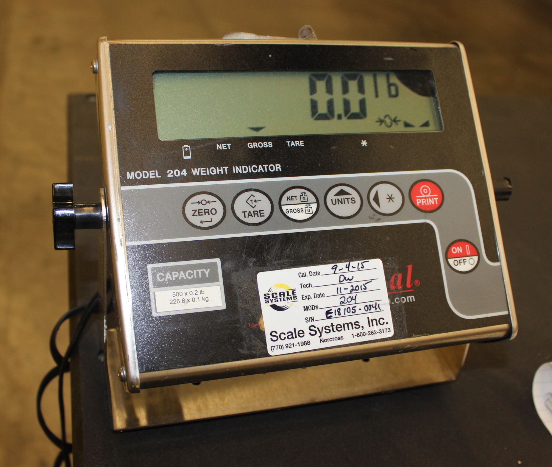 CARDINAL DETECTO SCALE, MODEL # 204