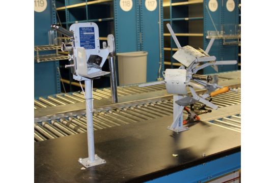 OLYMPIC MODEL 1410 WIRE LENGTH METER. SR # WITH REEL & CUTTER MOUNTED ...