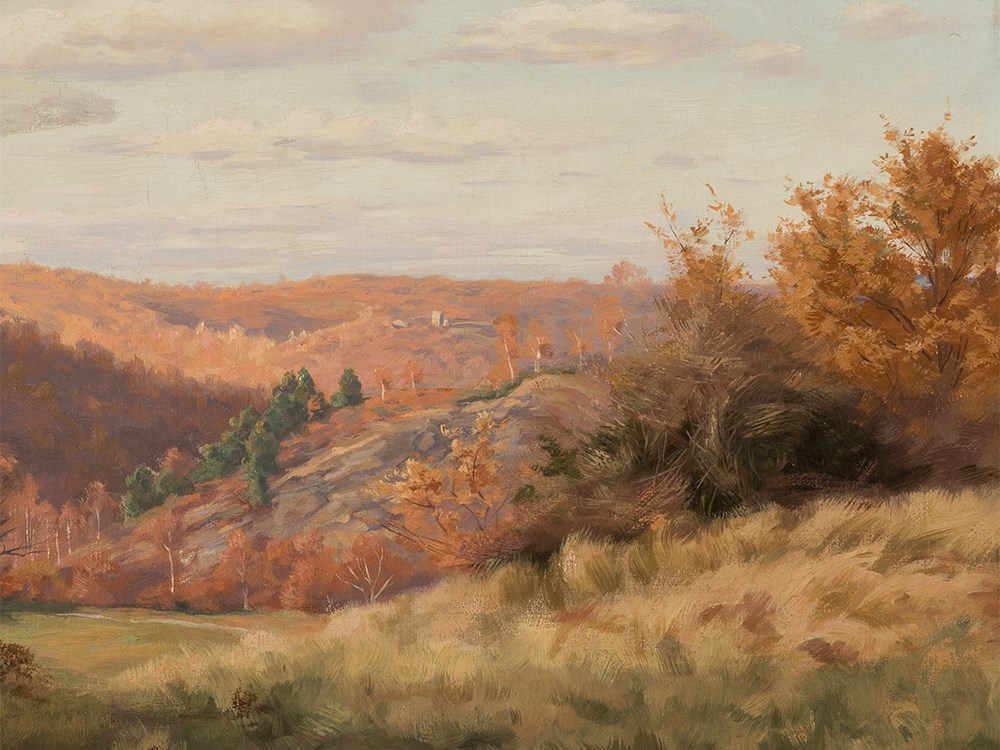 Walter Prell (1857-1936), Autumn Landscape, Painting, 20th C. Oil on ...