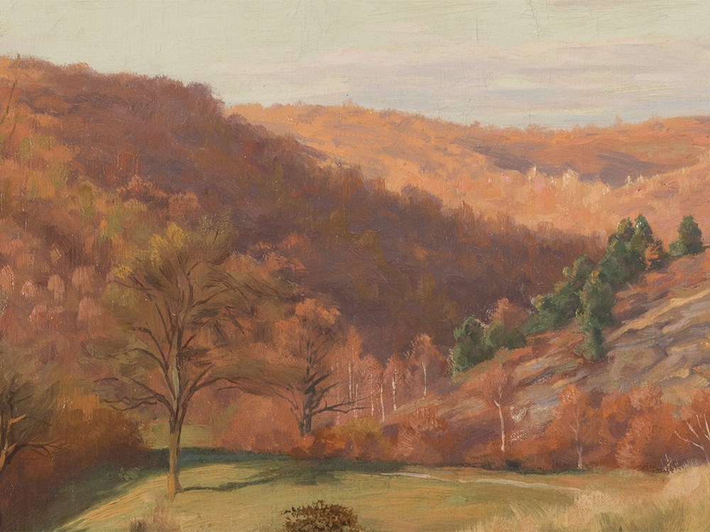 Walter Prell (1857-1936), Autumn Landscape, Painting, 20th C. Oil on ...