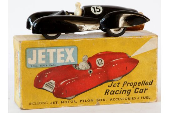 A boxed Jetex 'Jet Propelled Racing Car' British made plastic model ...