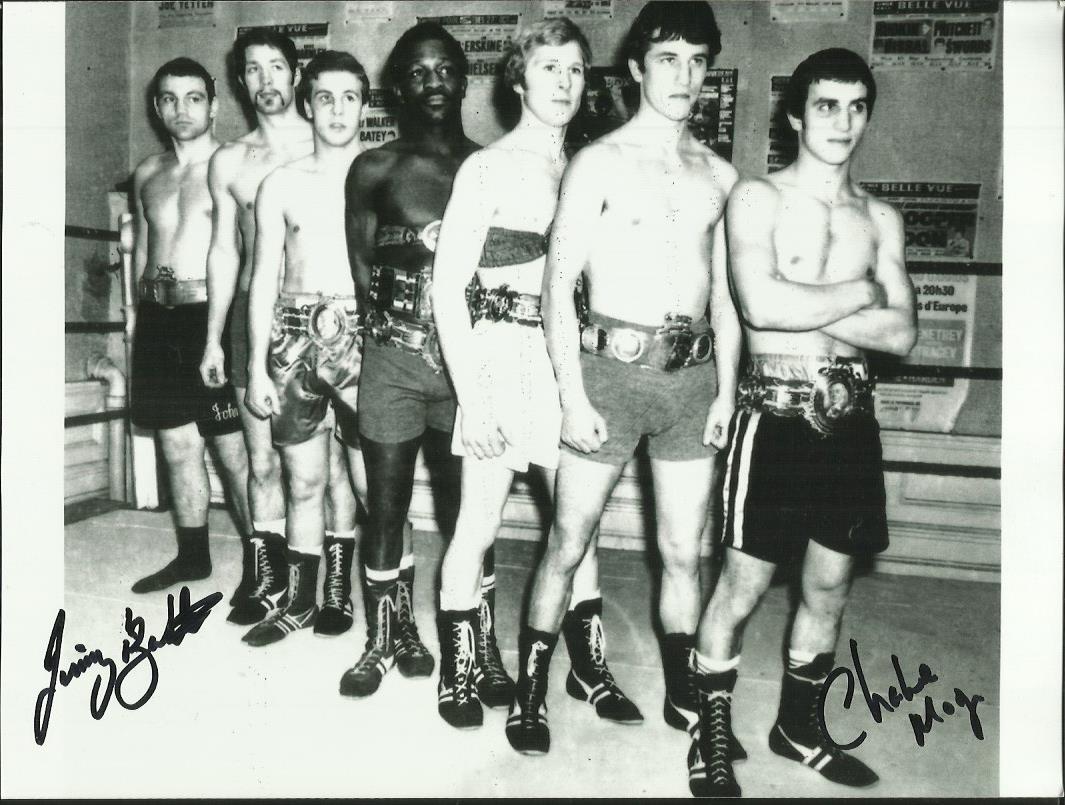 Charlie Magri & Jimmy Batten signed 10 x 8 b/w boxing photo Good condition