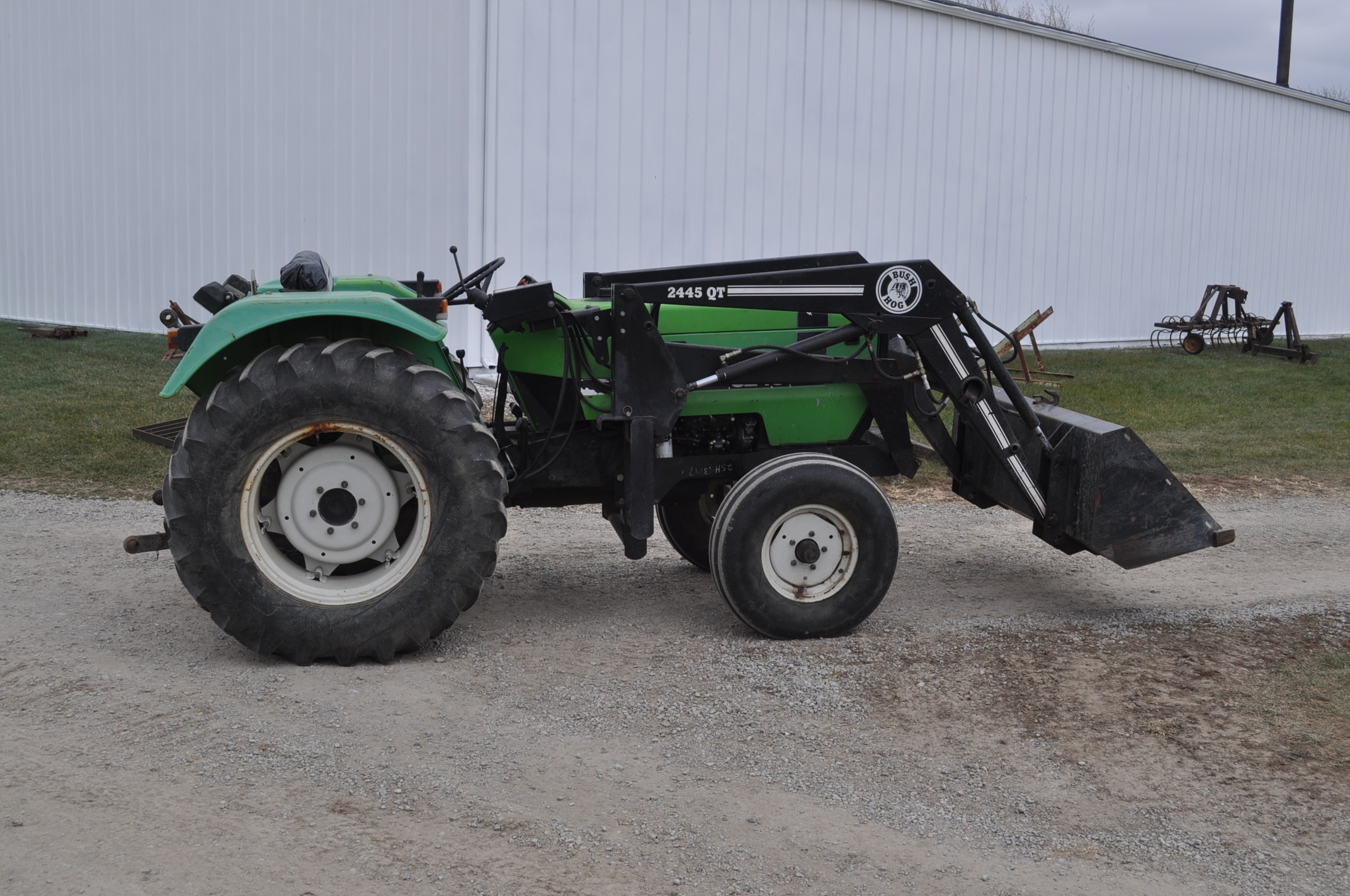 Deutz Allis 6240 tractor, 1986, 16.9-28 tires, with Brush Hog 2445 ...