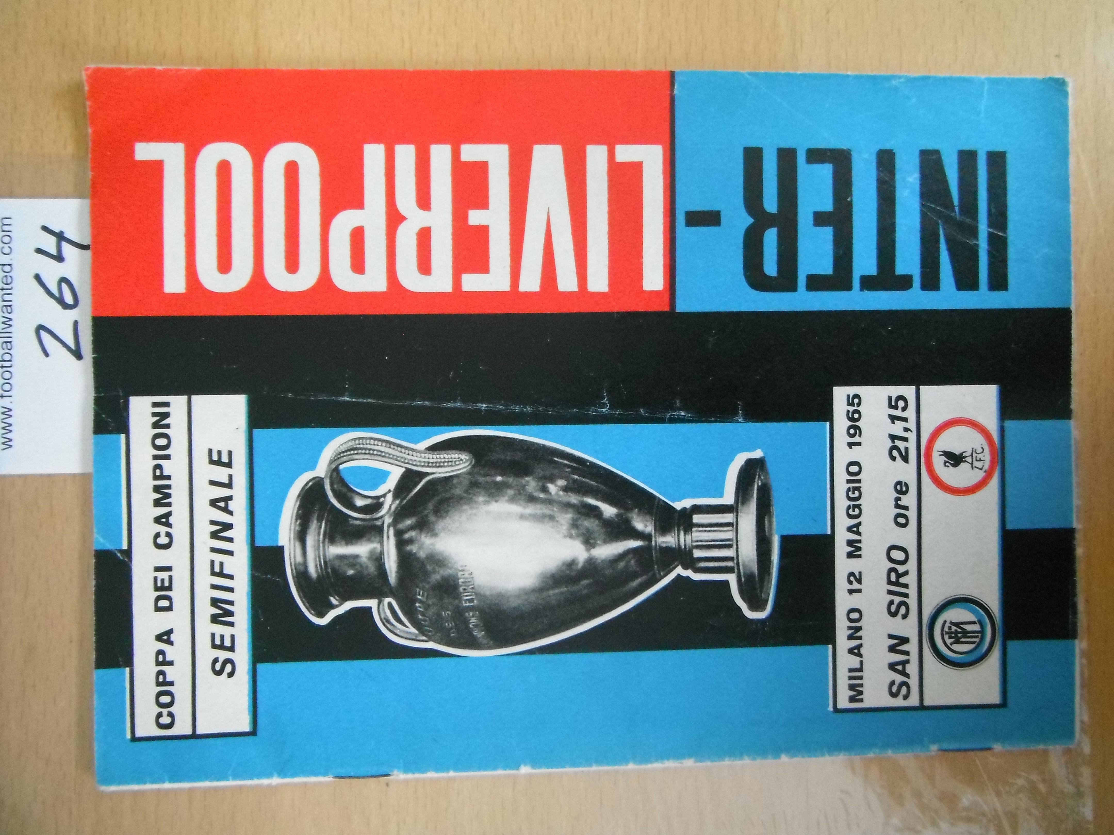 1965 Inter Milan v Liverpool European Cup Semi Final: Programme for ...