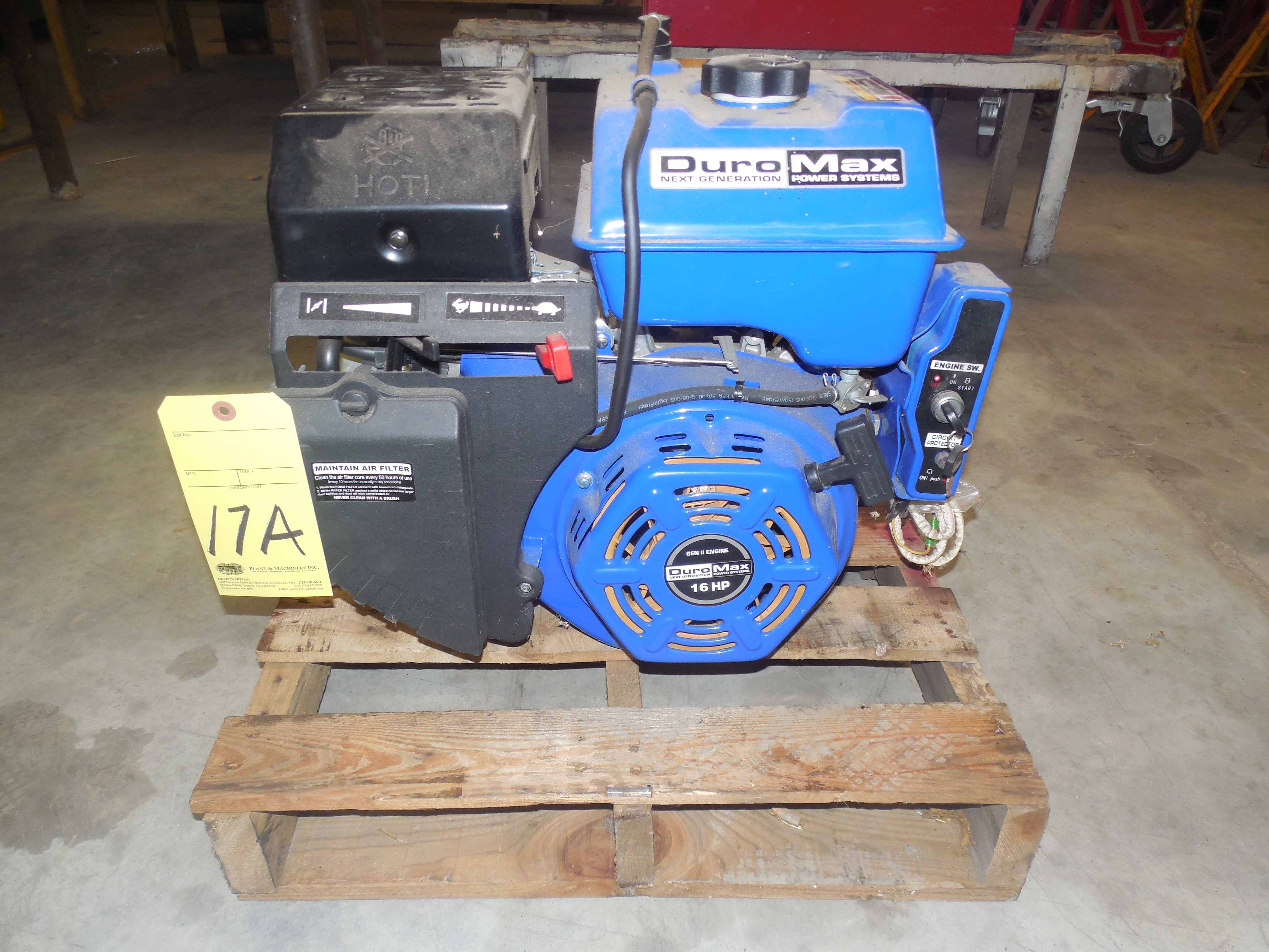 GASOLINE ENGINE, DUROMAX, 16 HP motor, electric start (new)