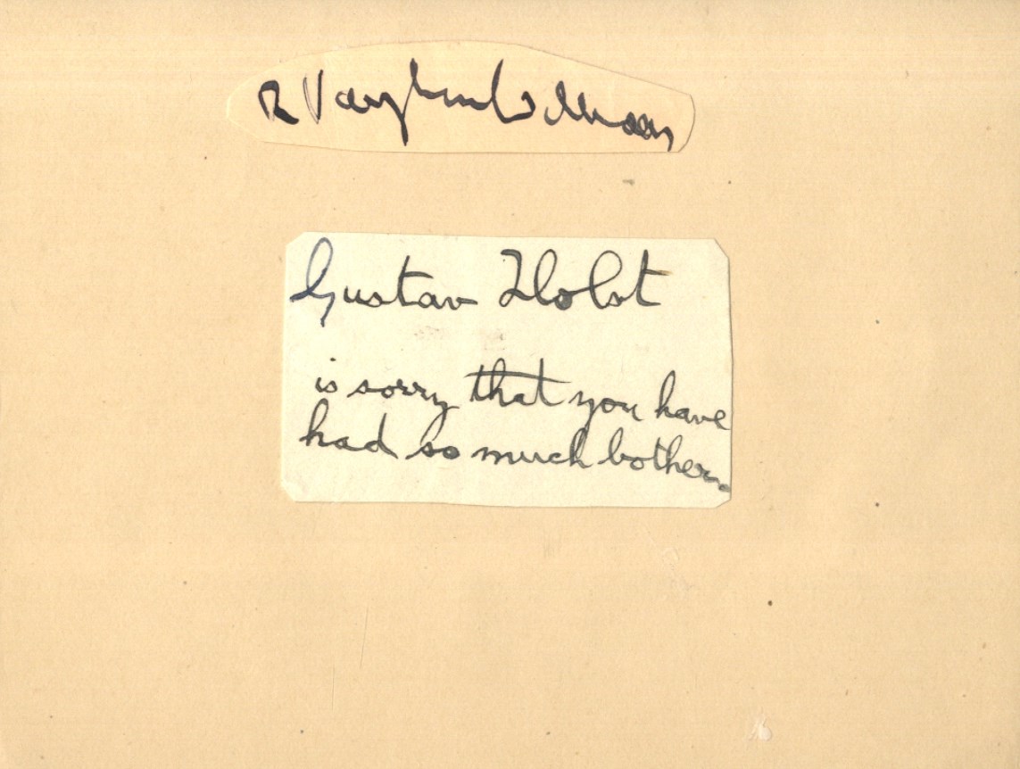 HOLST GUSTAV: (1874-1934) English Composer. Vintage fountain pen ink ...