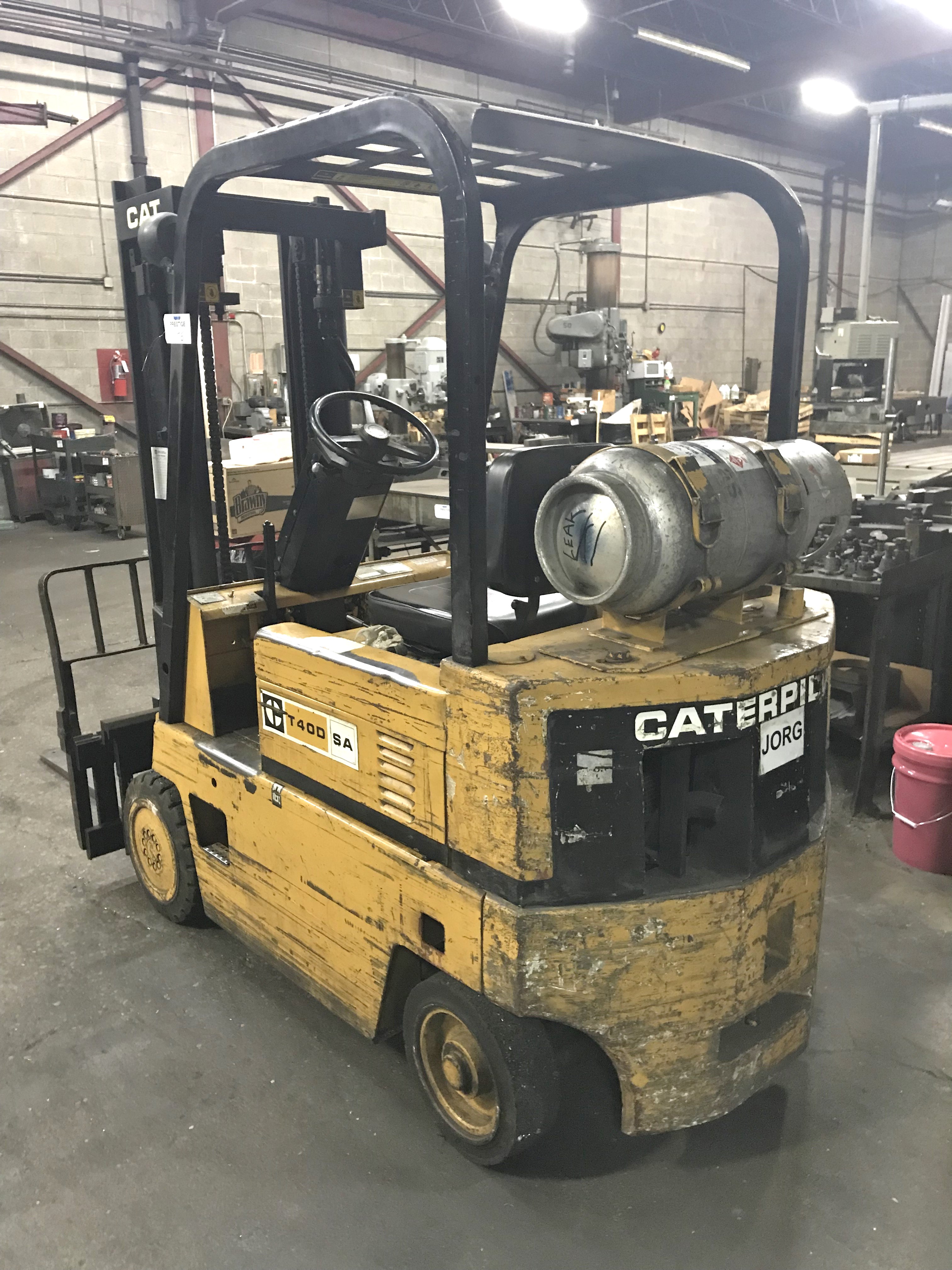 Caterpillar Model T40D SA Forklift Truck, 4000 lbs. Capacity, LP, 129 ...