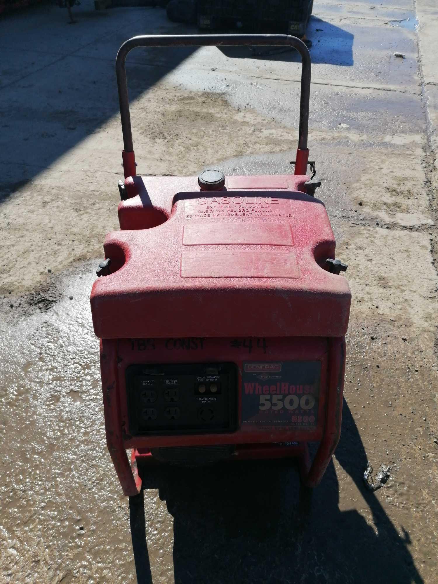 GENERAC WheelHouse 5500 Heavy Duty Generator, Model 01646, Serial ...