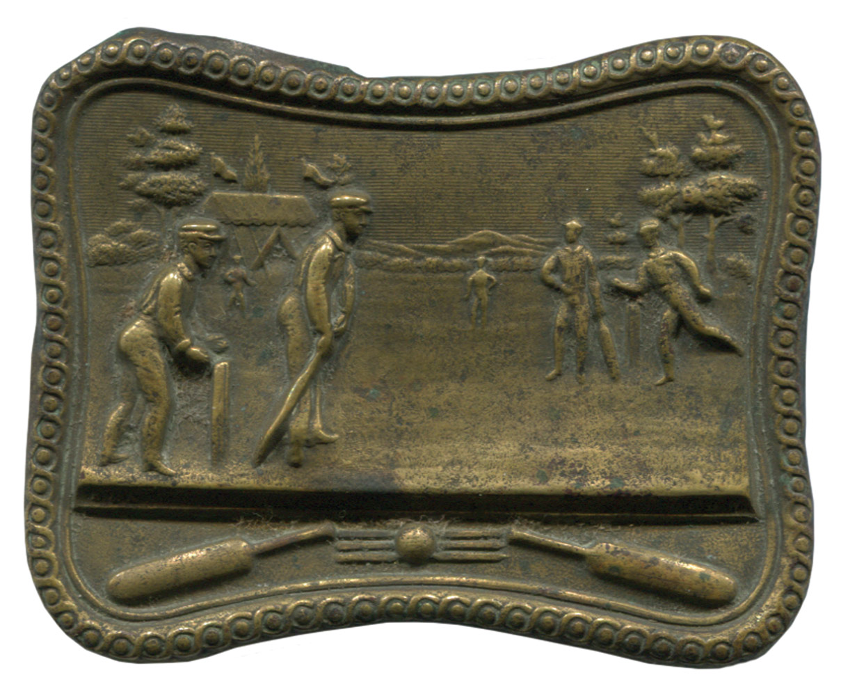 Cricket belt buckle clasp. Victorian brass metal embossed belt buckle ...