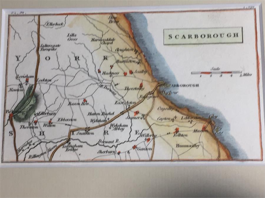 Small 19th Century Map of Scarborough and a Strip Road Map of York to ...
