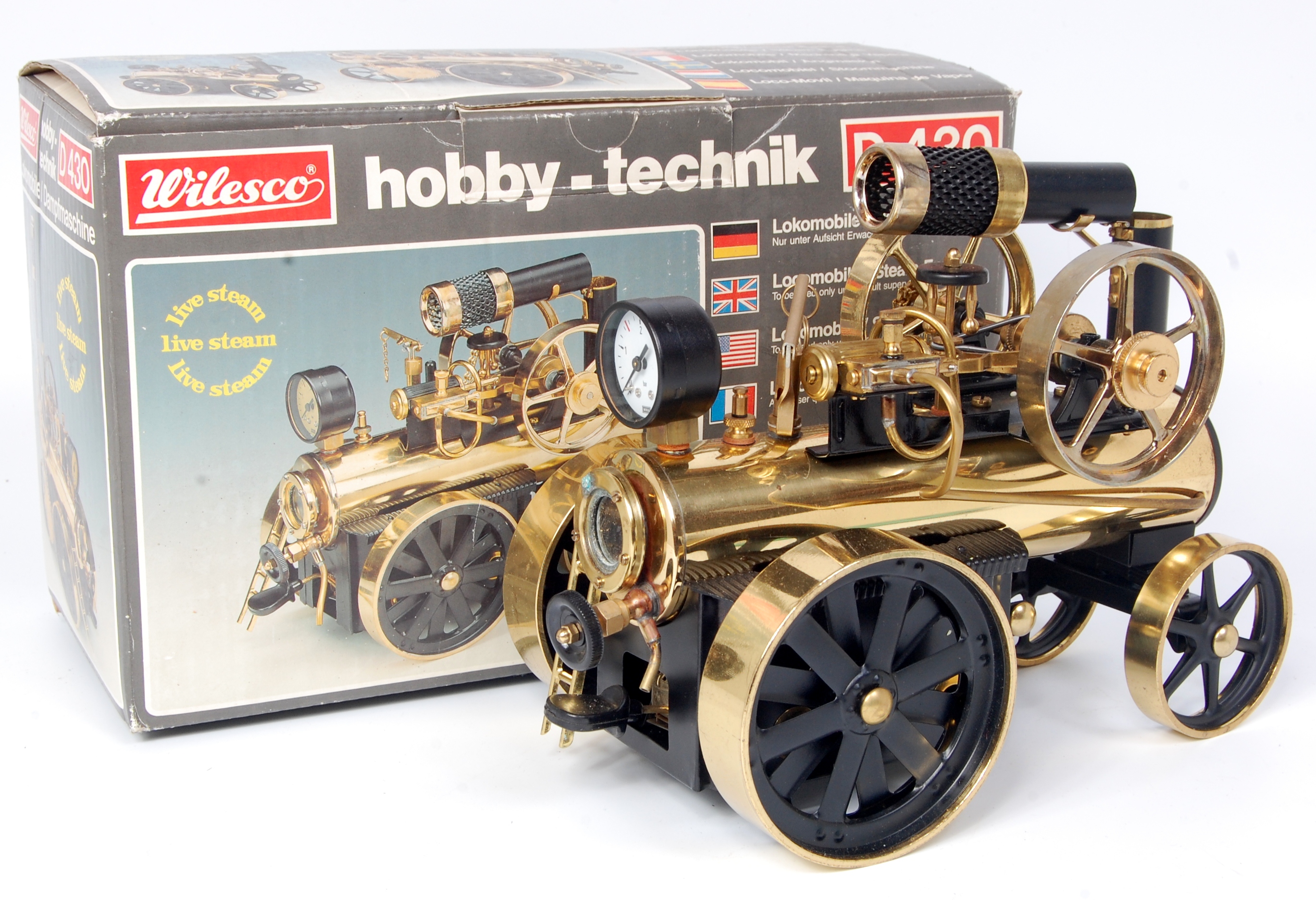 Wilesco D430 Locomobile Steam Engine, of usual specification, with burner, appears un-fired in th