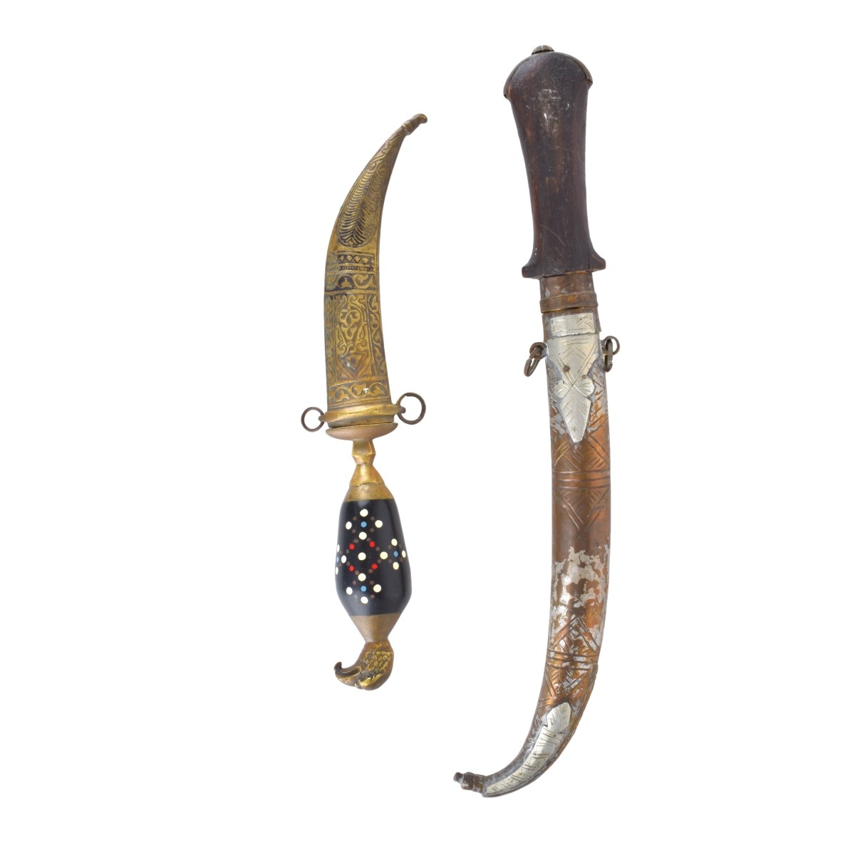 Two (2) Middle Eastern Daggers. Includes a Jambiya dagger and a ...