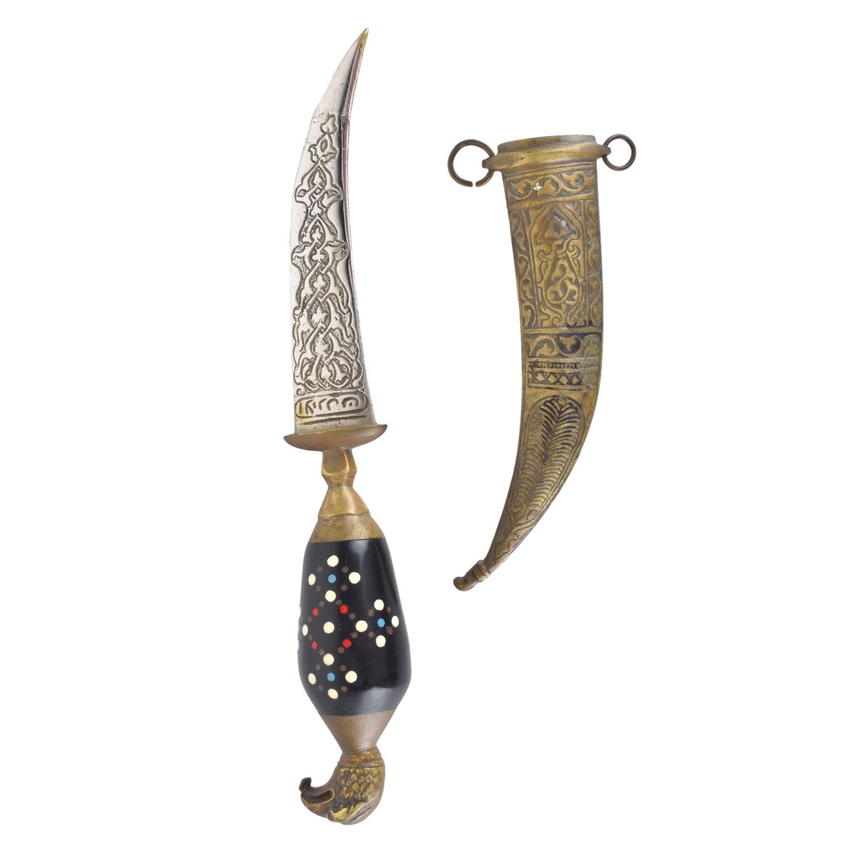 Two (2) Middle Eastern Daggers. Includes a Jambiya dagger and a ...