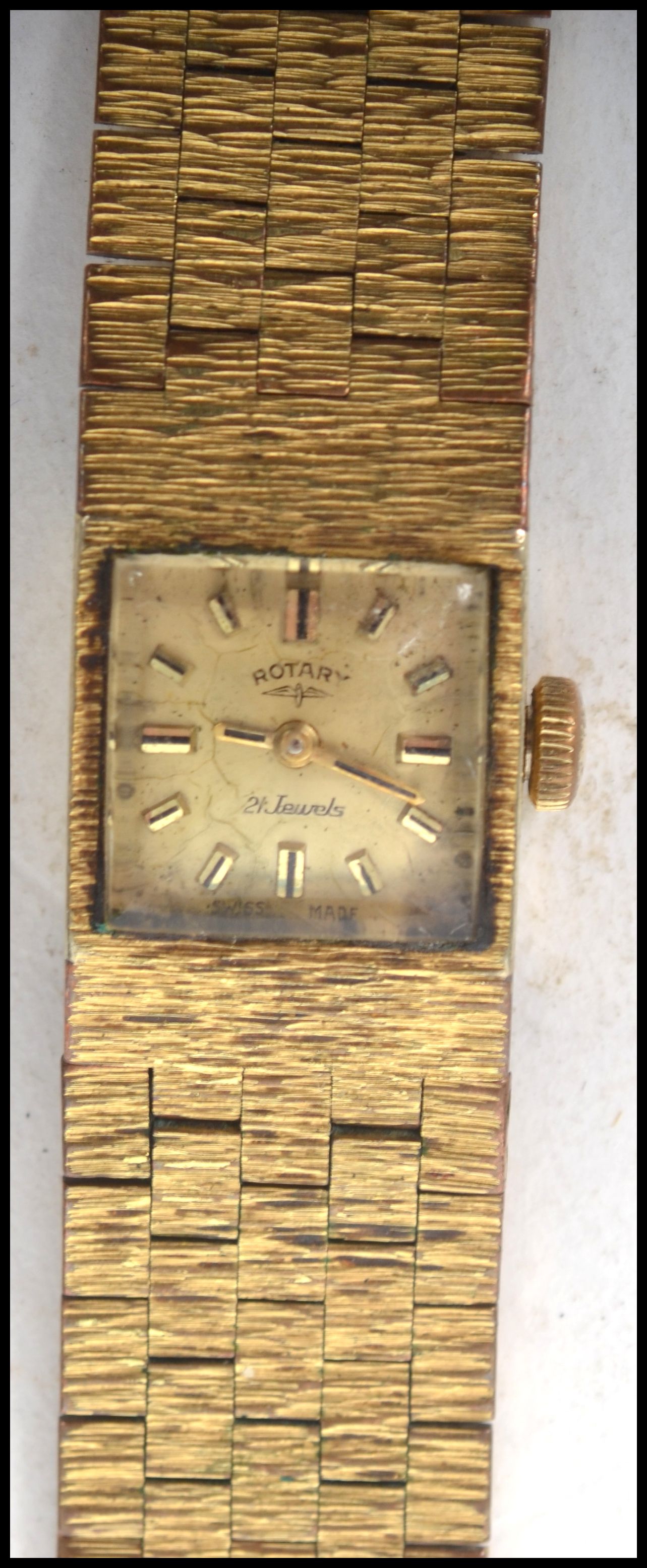 A vintage 1970s retro Rotary 21 jewel ladies watch of square form ...