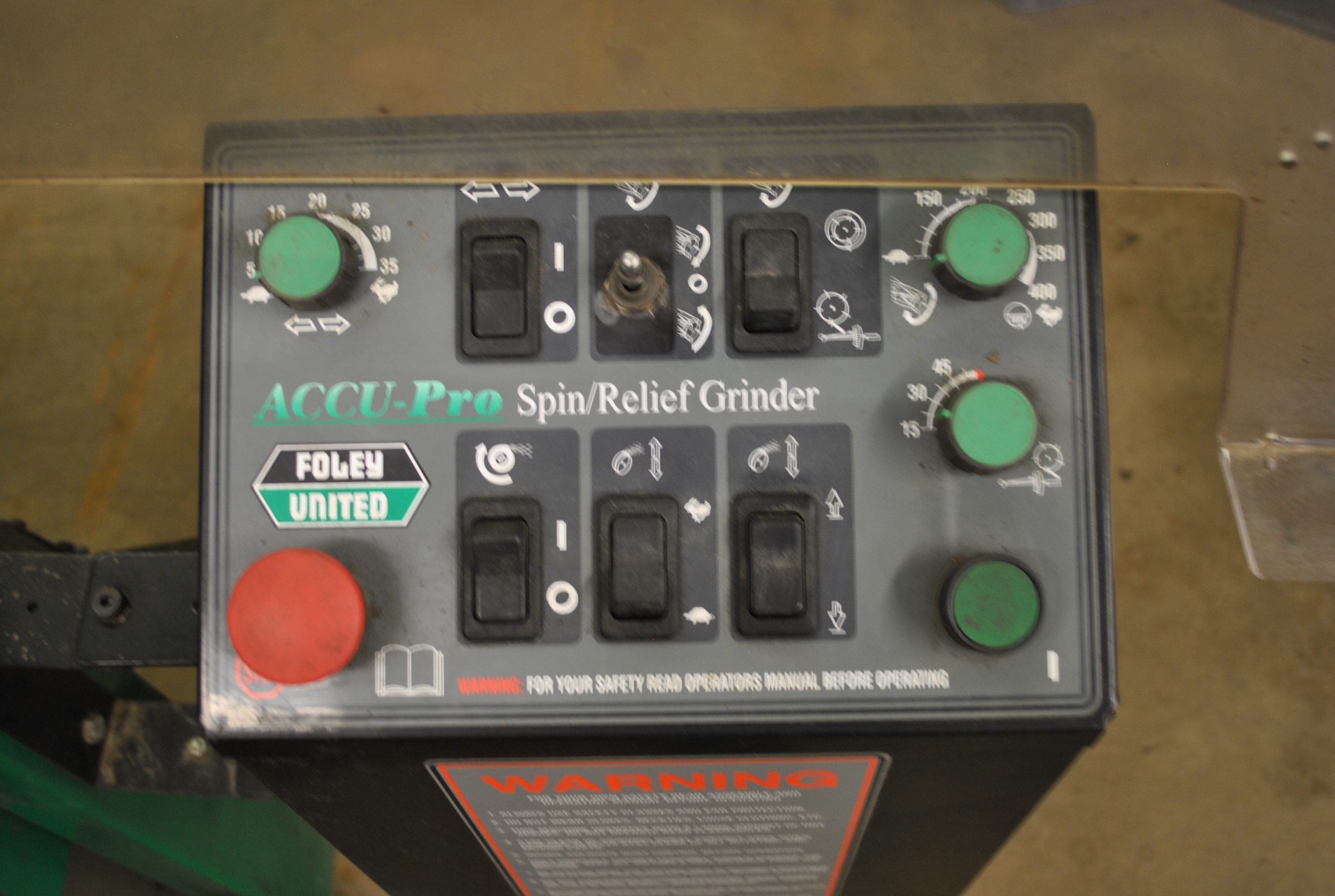 Foley United Accu-Pro 630 Spin Relief Grinder, SN 99K6301370, Operator ...