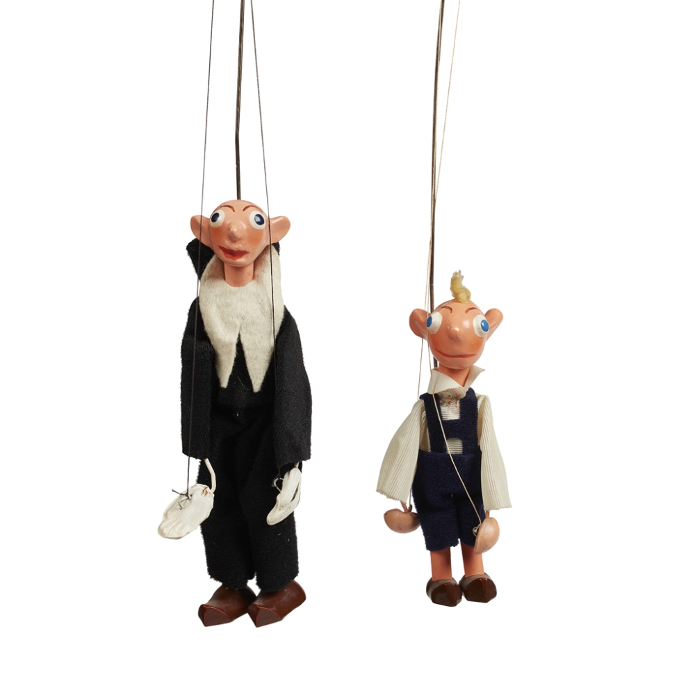 GROUP OF EASTERN EUROPEAN PUPPETS AND TOY PUPPETS 20TH CENTURY painted ...