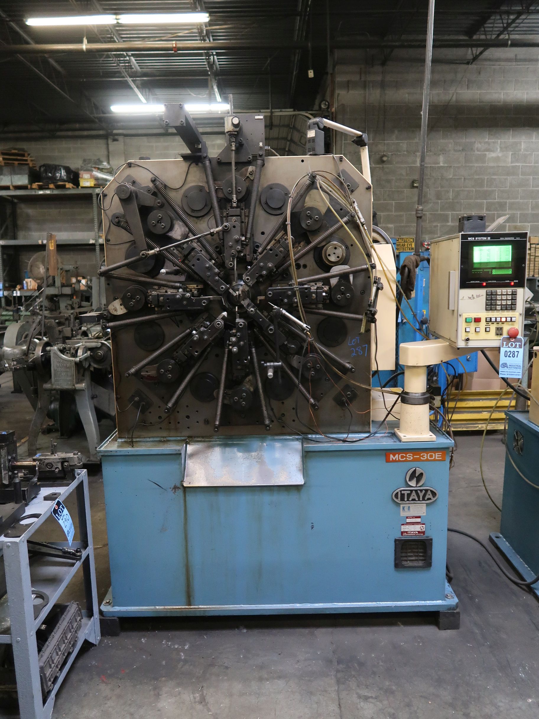 { Choice of lots: 287 } ITAYA MODEL MCS-30E CNC SPRING FORMING MACHINE ...