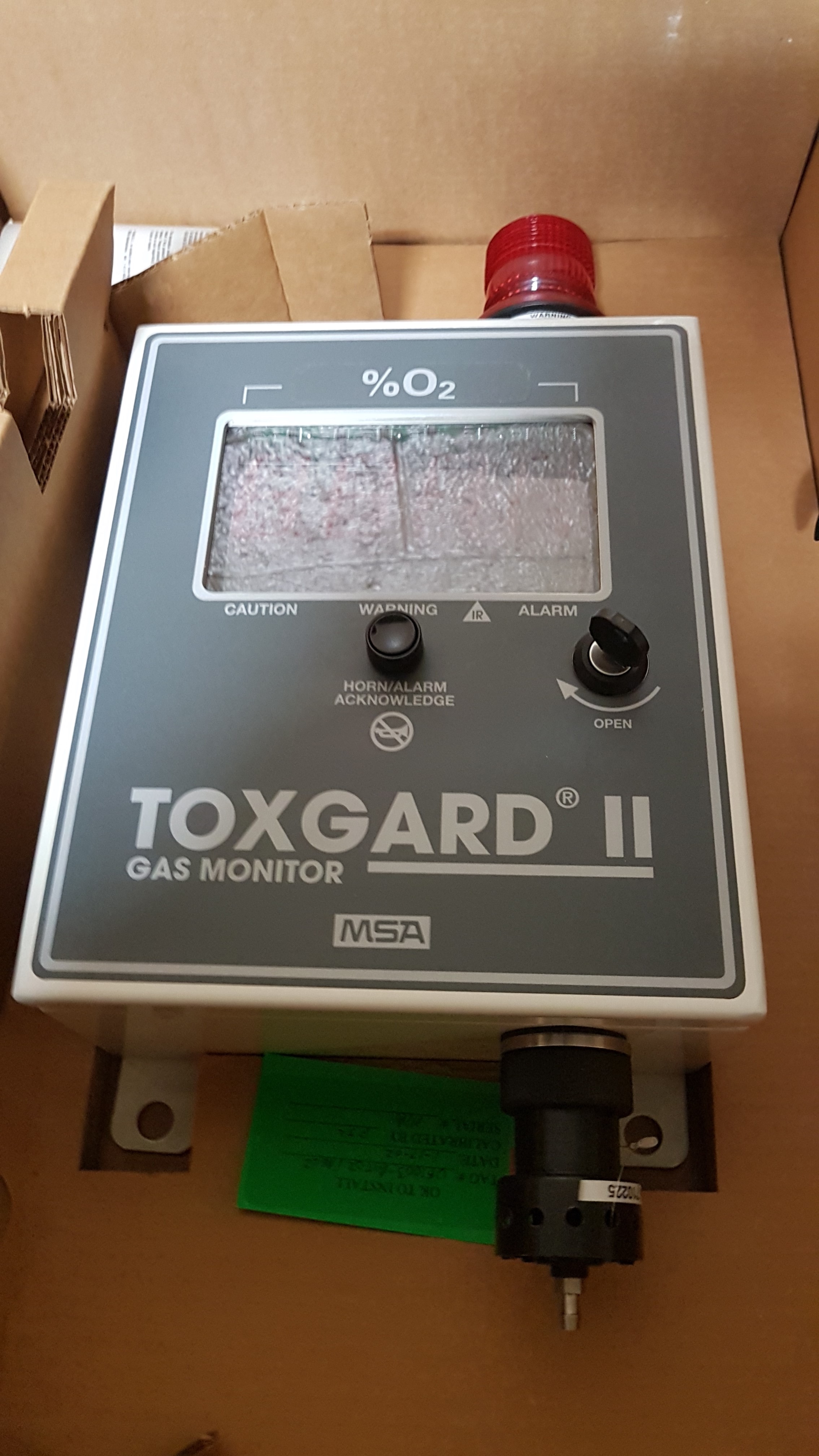MSA Toxguard II Oxygen monitor, for wall mounting, in manufacturer box.