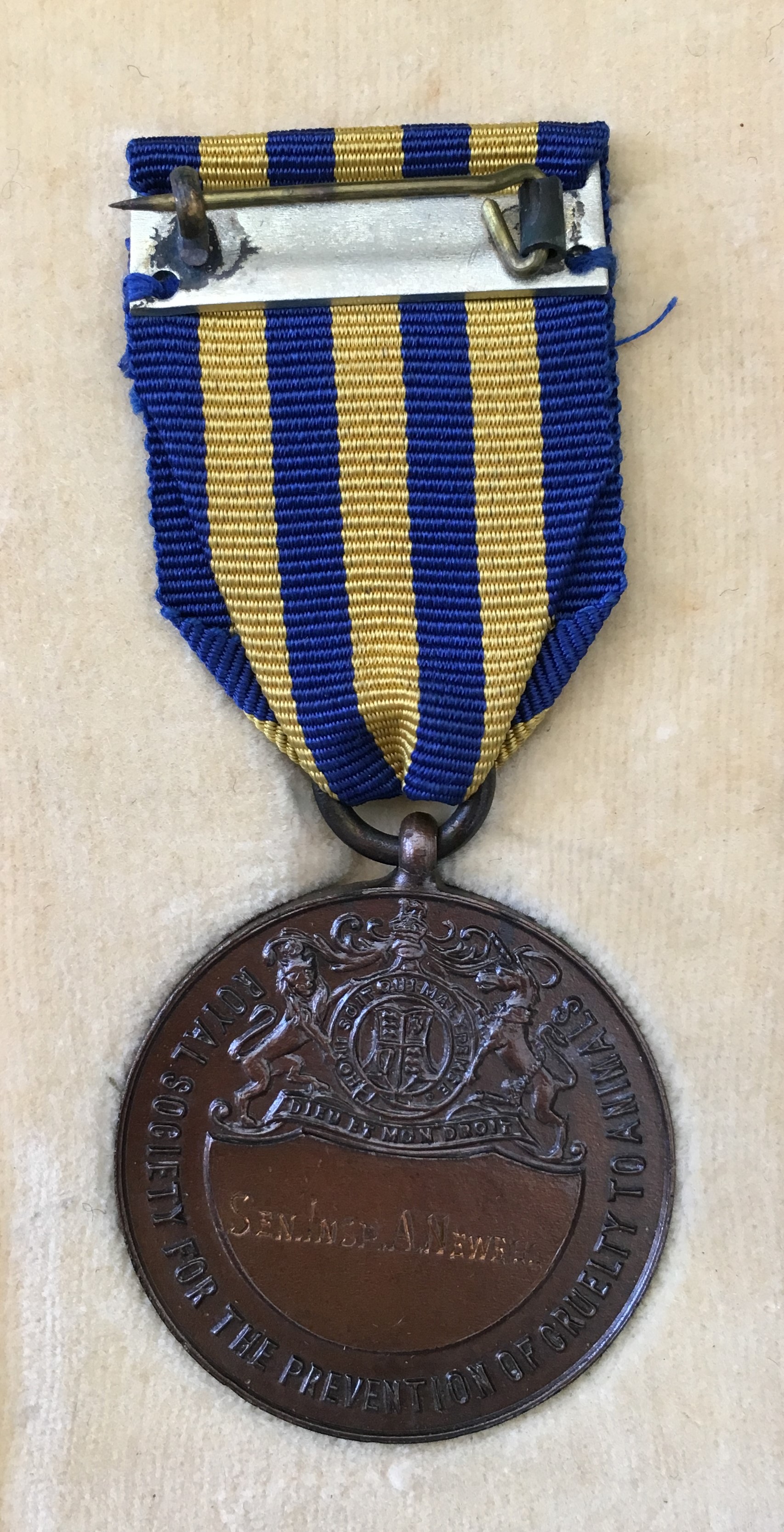 TWO CASED MEDALS - ONE SERVICE MEDAL FOR R.S.P.C.A. AND ANOTHER WITH ...