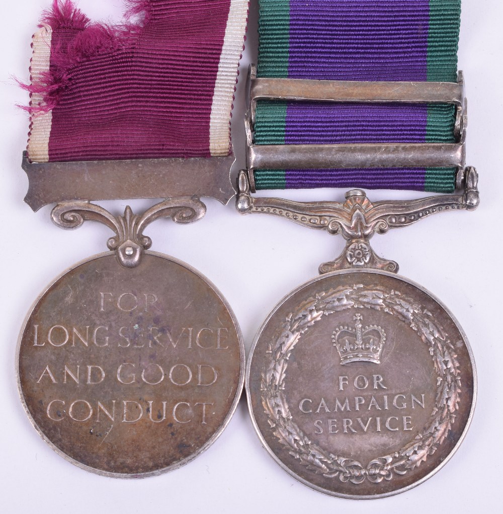 Two Clasp General Service Medal and Regular Army Long Service Good ...