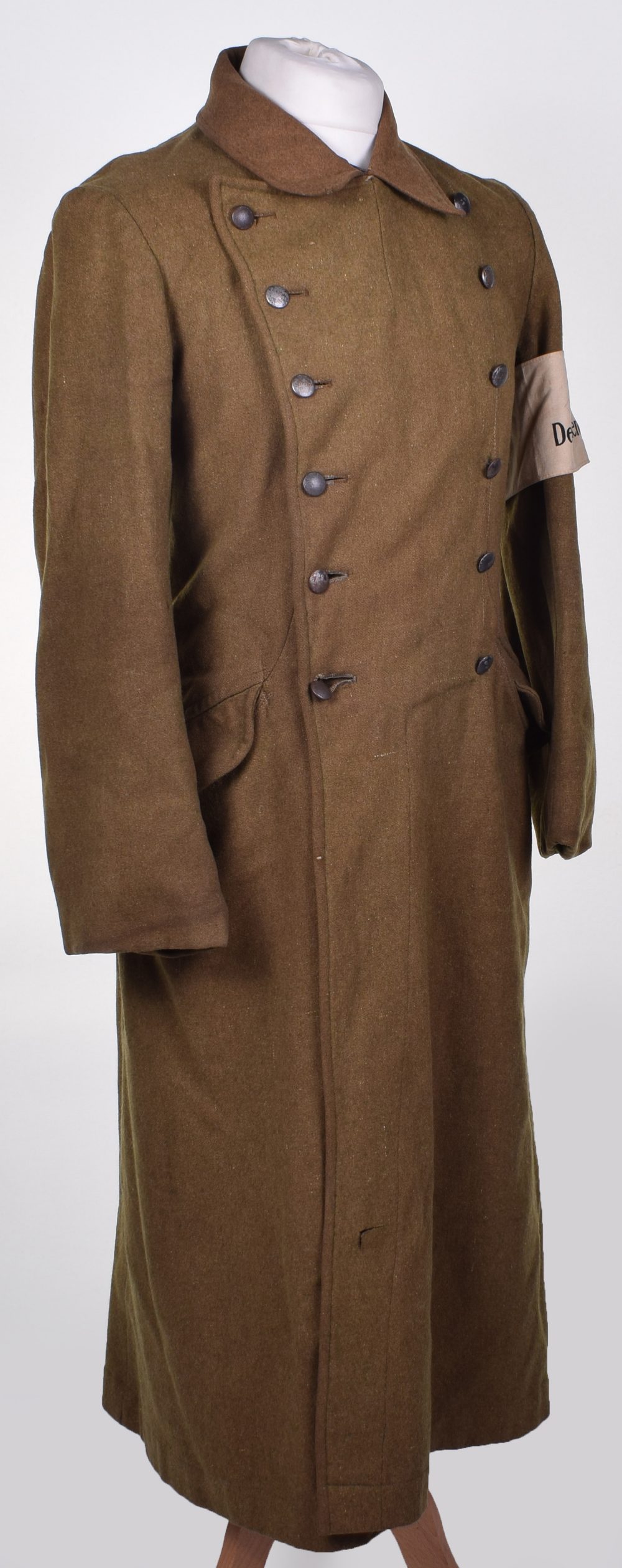 WW2 German RAD Greatcoat, brown wool double breasted greatcoat with ...