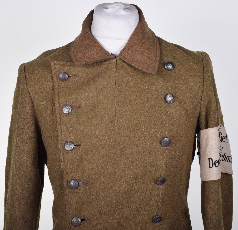 WW2 German RAD Greatcoat, brown wool double breasted greatcoat with ...