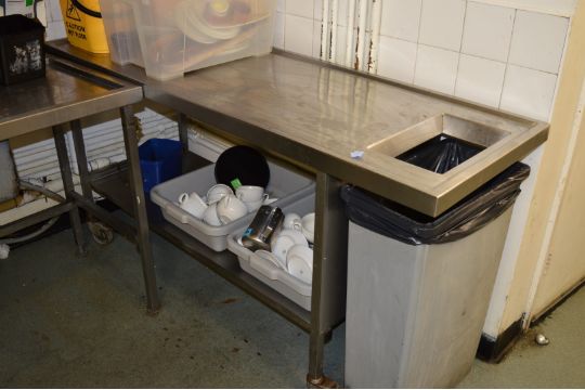 1 x Stainless Steel Commercial Kitchen Waste Bin Unit on Castors With ...