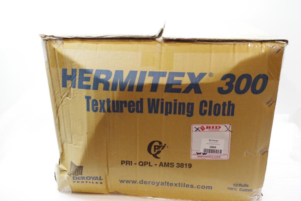 HERMITEX 300 Textured Wiping Cloth (1 Box of Approx. 12 Rolls)