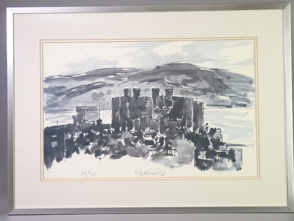 SIR KYFFIN WILLIAMS RA framed print - Conwy Castle, signed, (24/500 ...