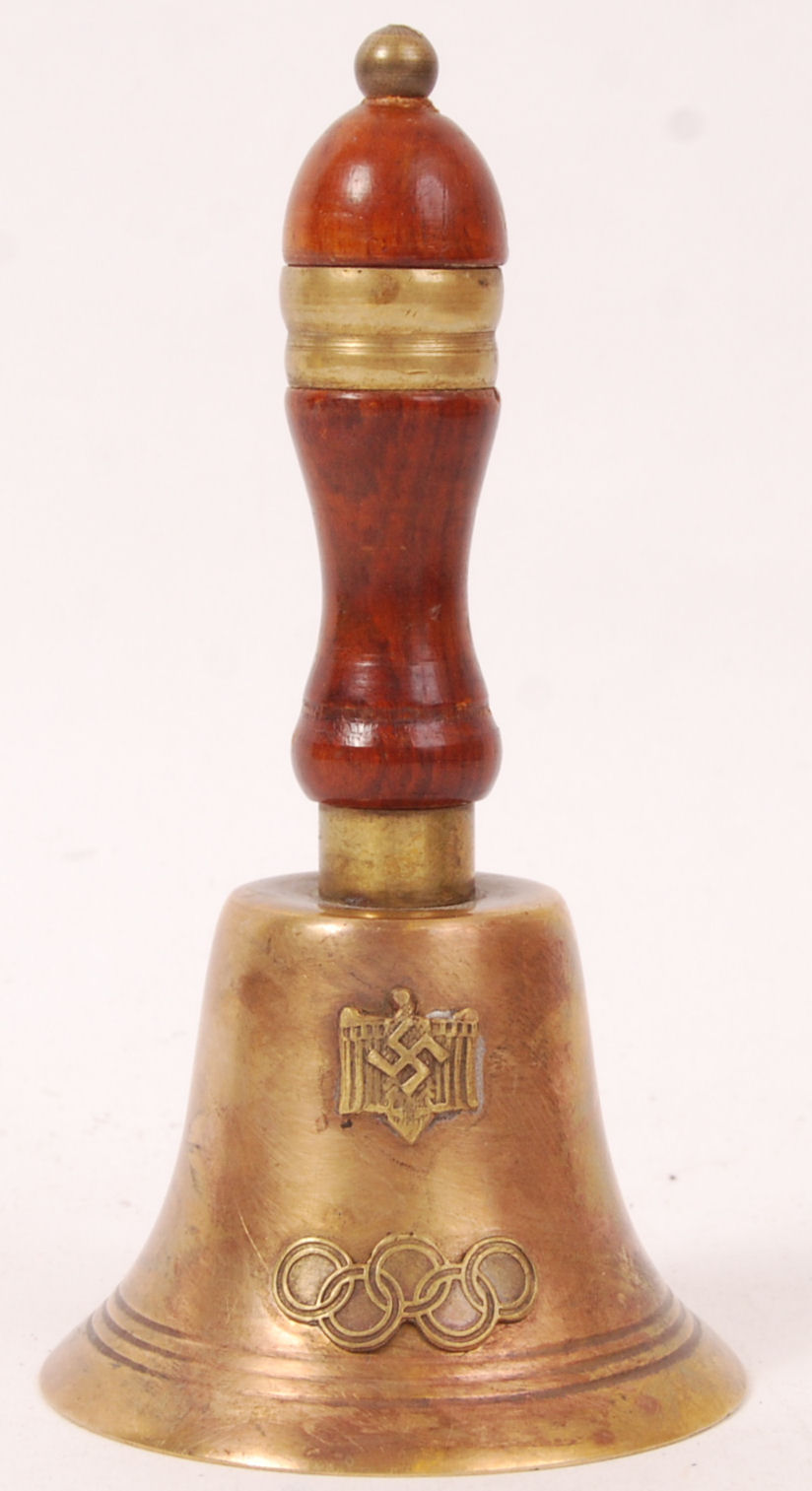 A 20th century brass bell with German Third Reich / Nazi Swastika ...