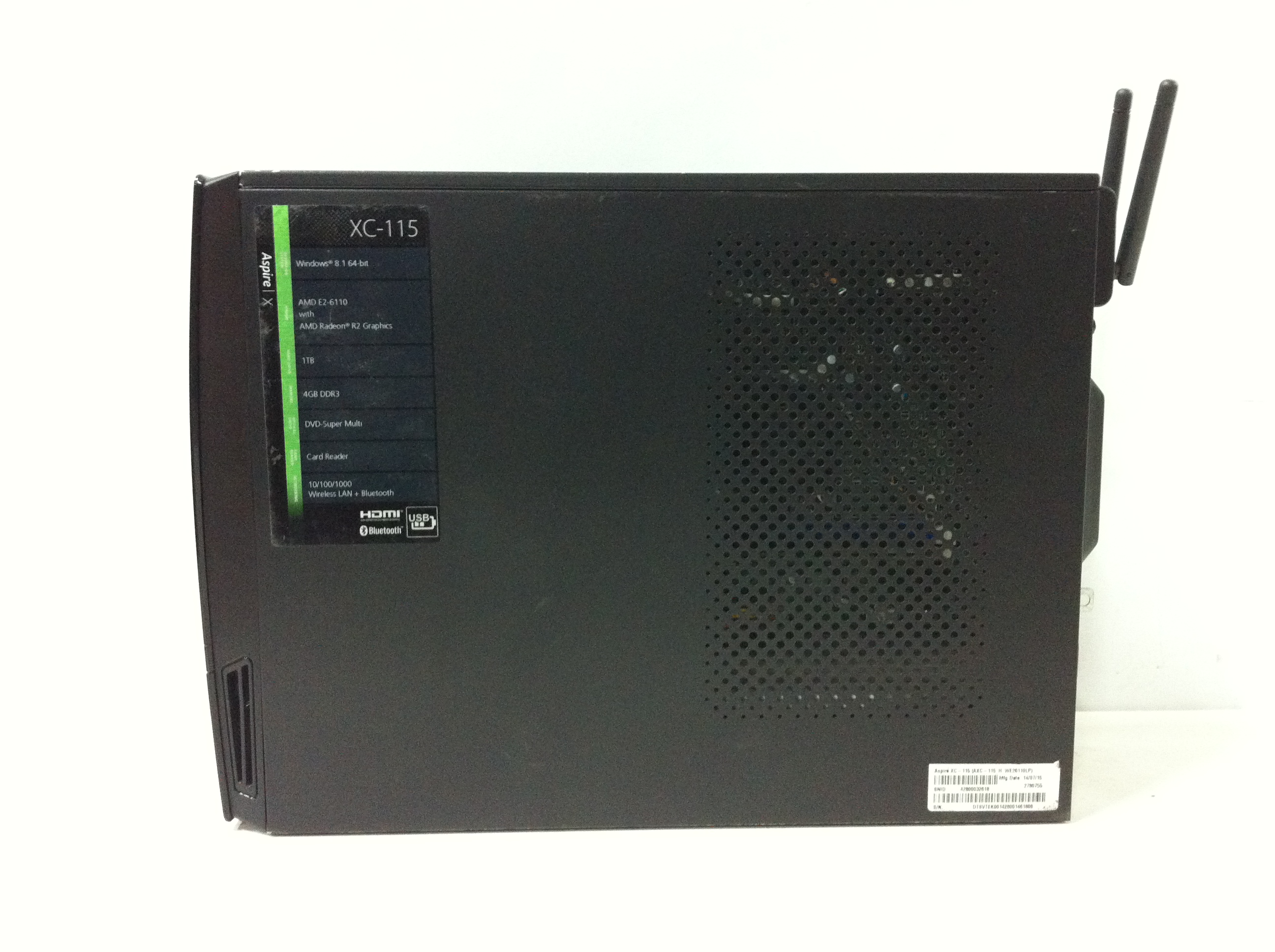 Acer Aspire XC-115 PC; Model No: AR5B22; AMD E2 Processor, 1TB HDD, 4GB ...