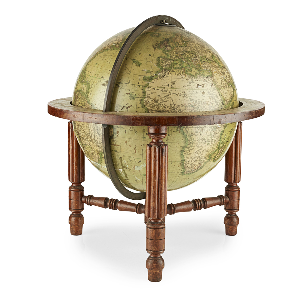 LARGE VICTORIAN 17IN. TERRESTRIAL GLOBE, JAMES WYLD, LONDON DATED 1886 ...