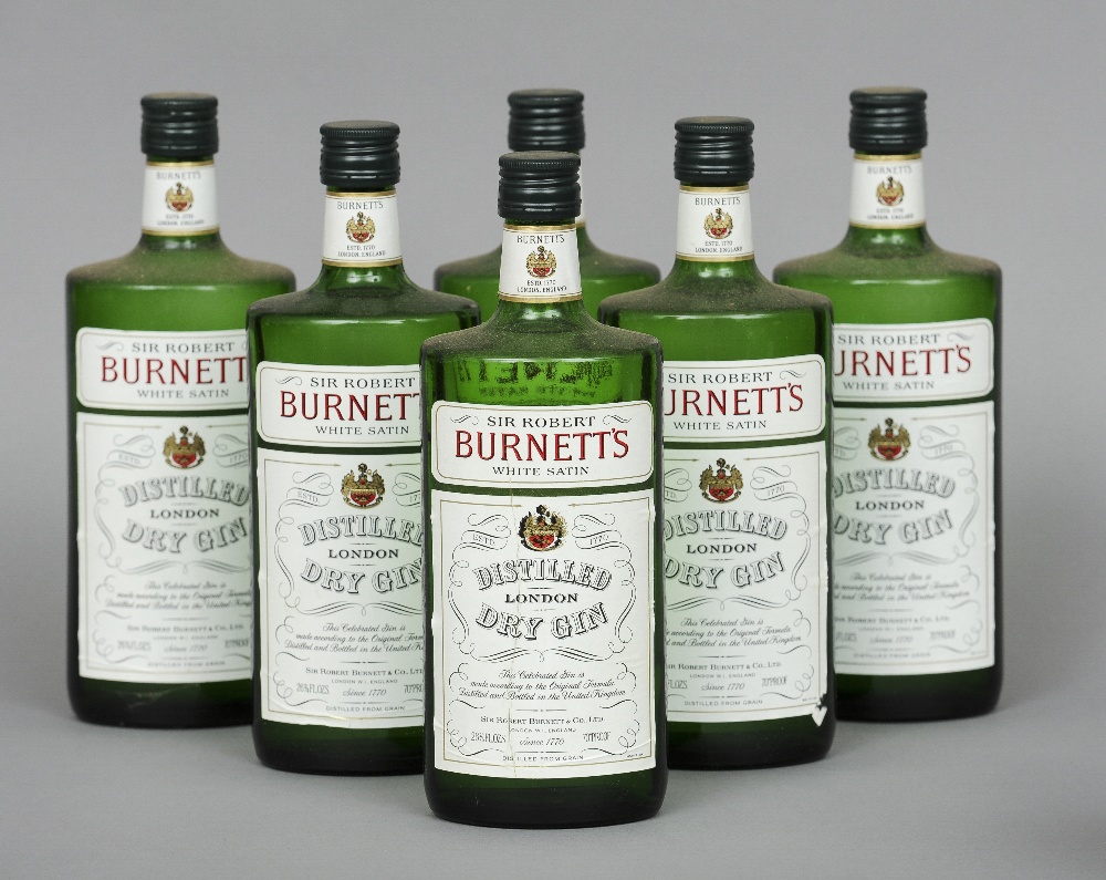 Sir Robert Burnett's White Satin Dry Gin, 26 2/3 fl ozs., 70% proof Six ...