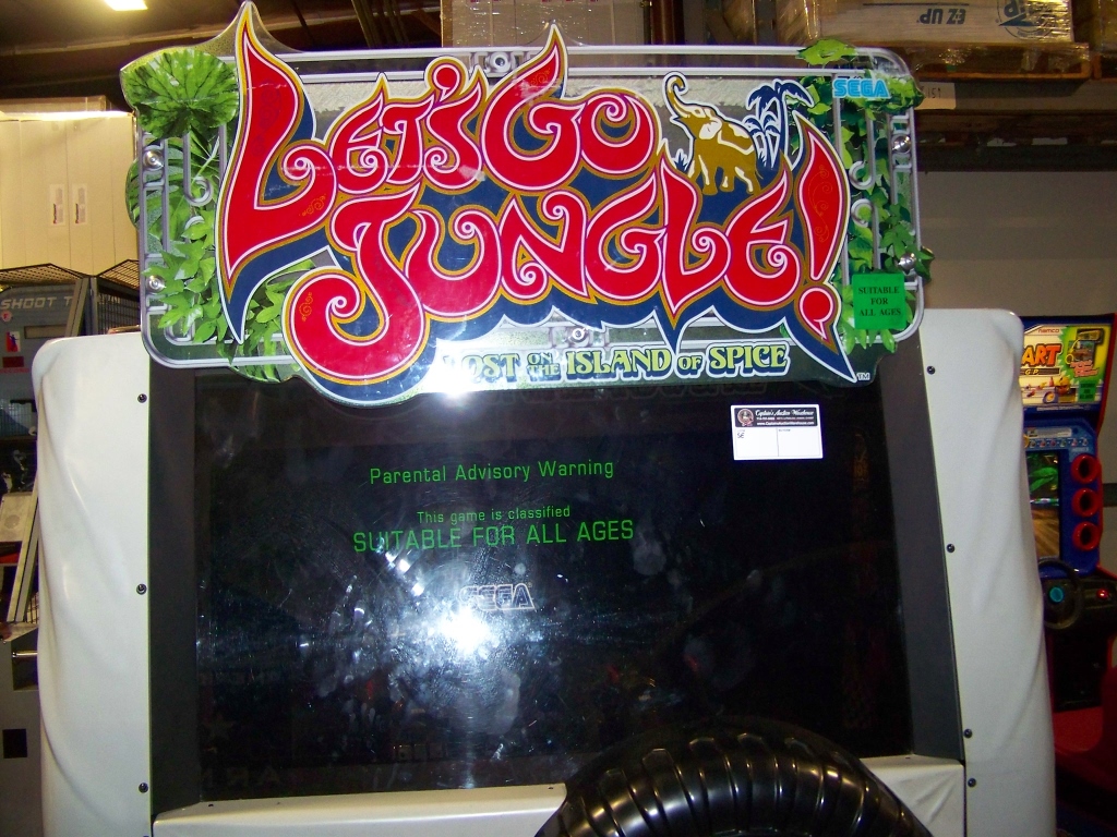 LET'S GO JUNGLE DELUXE SHOOTER ARCADE GAME SEGA Item is in used ...